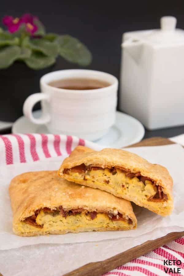 Keto Morning Hot Pockets with Bacon and Egg Filling | KetoVale