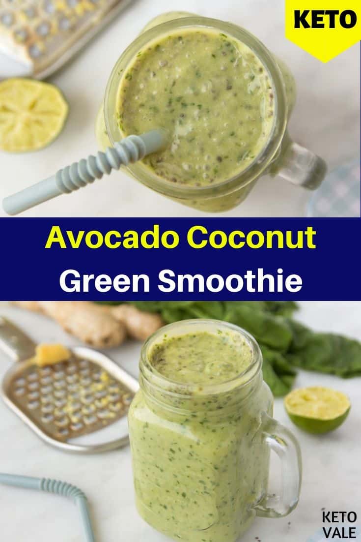 Keto Avocado Coconut Smoothie Low Carb Recipe | KetoVale