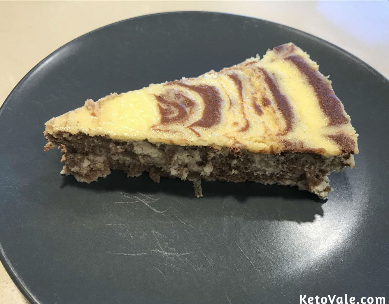 Keto Zebra Ricotta Cheesecake Low Carb Recipe | KetoVale