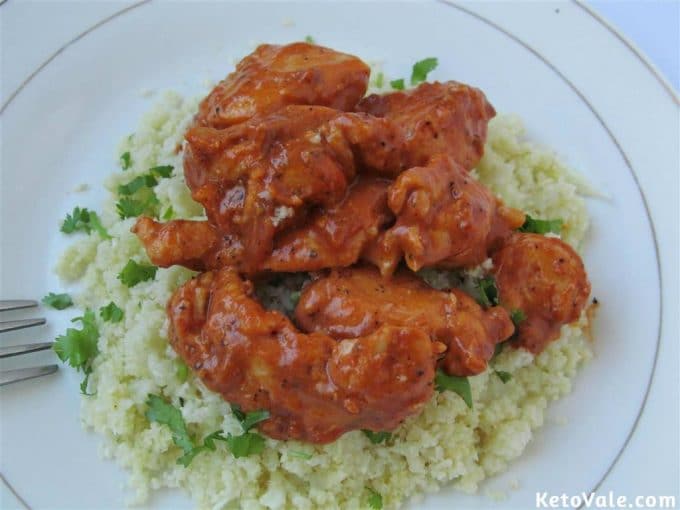 Keto Chicken Tikka Masala with Cauliflower Rice Low Carb Recipe | KetoVale
