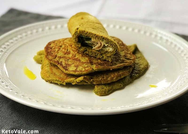 Basil Infused Savory Pancakes Low Carb Recipe