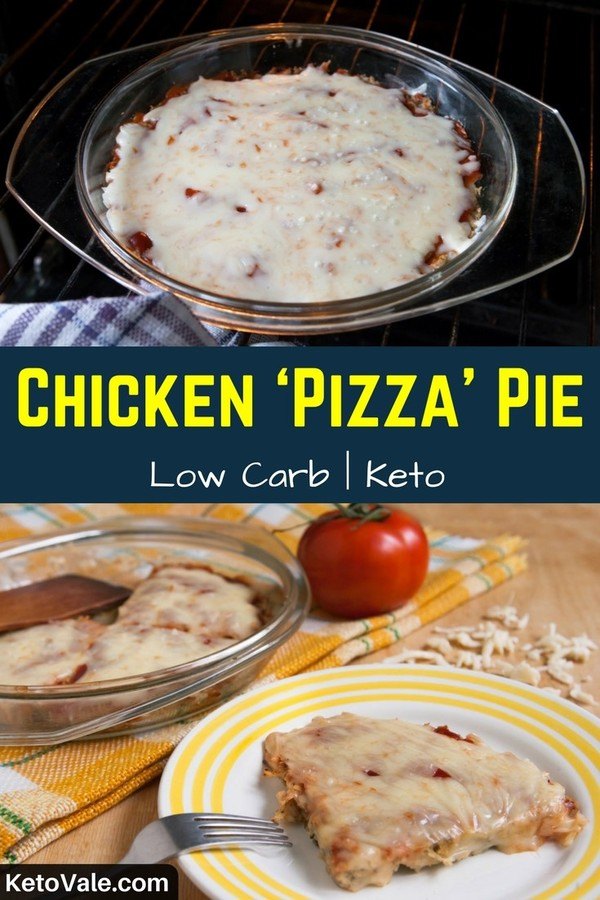 Keto Chicken Pizza Pie Low Carb Recipe | KetoVale