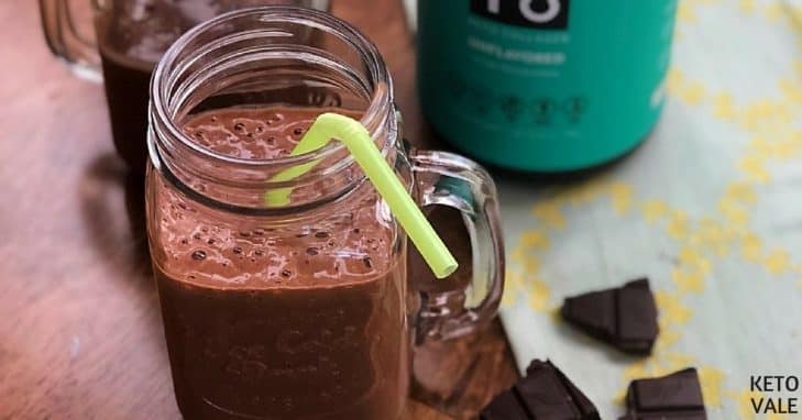 Keto Avocado Collagen Chocolate Smoothie Low Carb Recipe | KetoVale
