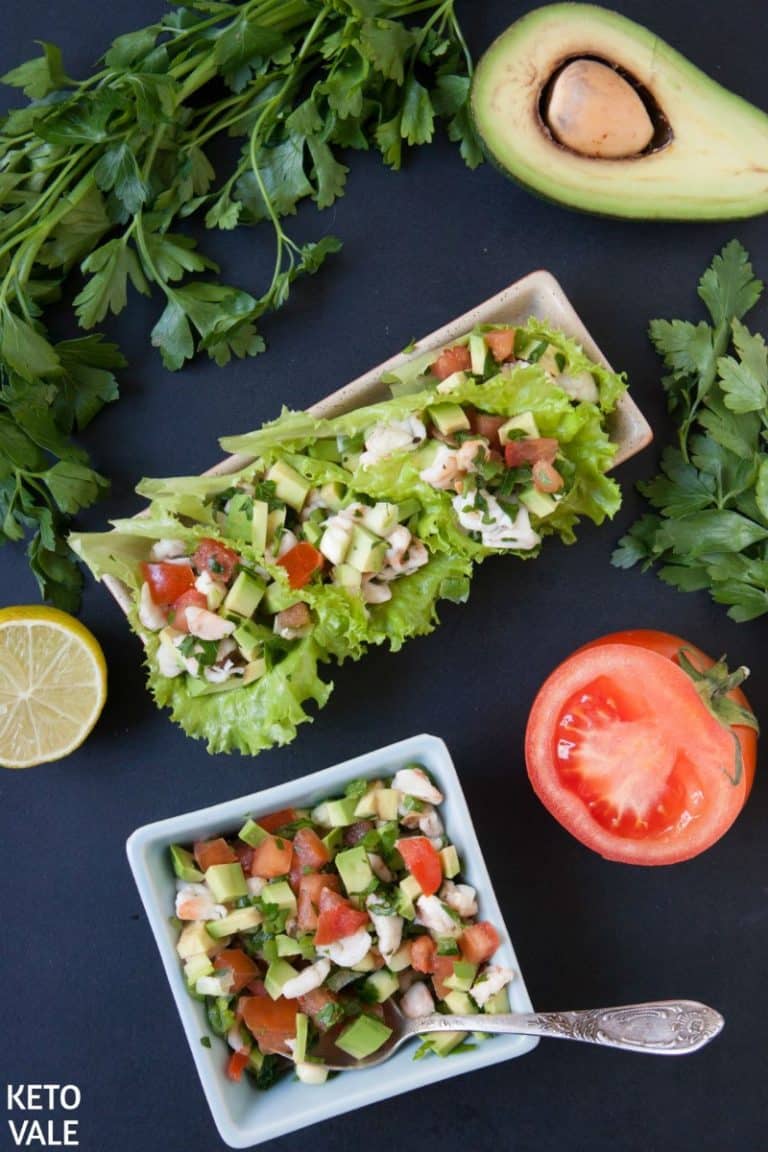 Shrimp Avocado Ceviche Lettuce Wraps Low Carb Recipe
