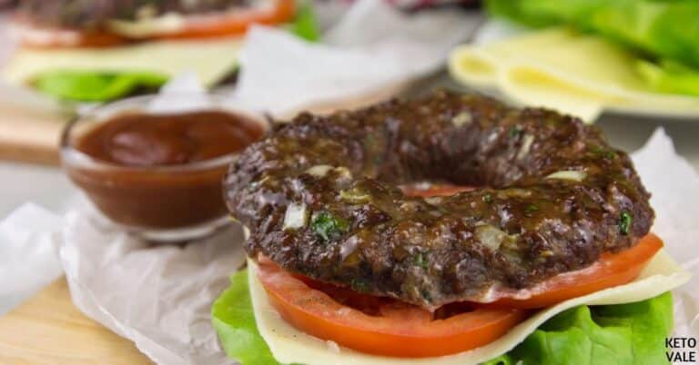 Easy Keto Beef Bagel Sandwich Low Carb Recipe (Only 4 Net Carbs) | KetoVale