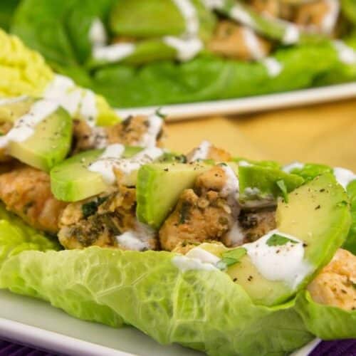 Easy Keto Cilantro Avocado Chicken Wraps Low Carb Recipe | KetoVale
