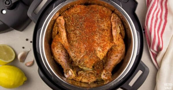 Easy Instant Pot Whole Chicken with Low Carb Gravy Keto Recipe | KetoVale