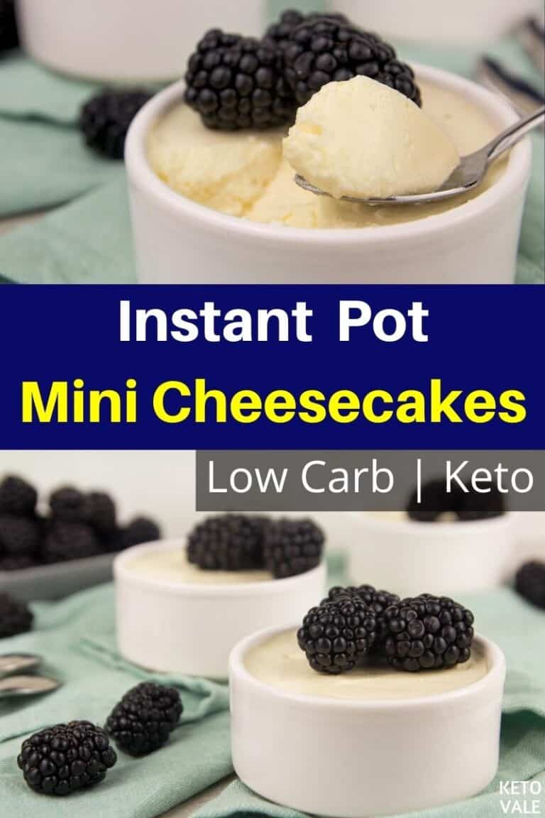 Easy Instant Pot Lemon Vanilla Mini Cheesecake 4 Net Carb Recipe | KetoVale